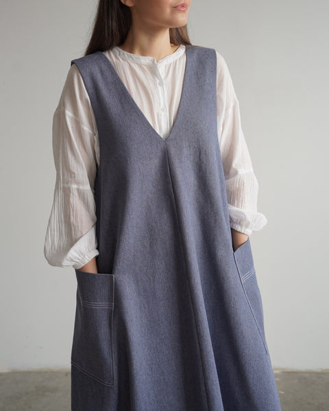 Ora Pinafore Dress - Recycled Denim – Soften Studio